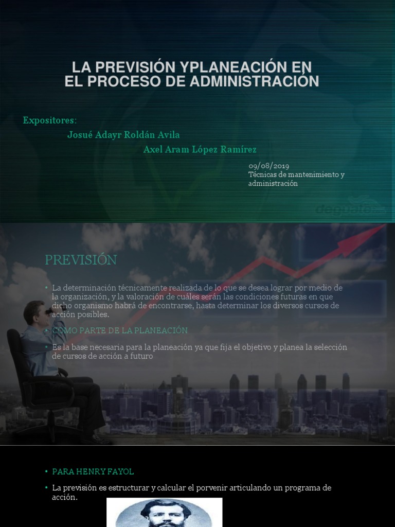 La Previsión y Planeacion en El Proceso de Administracion | PDF ...