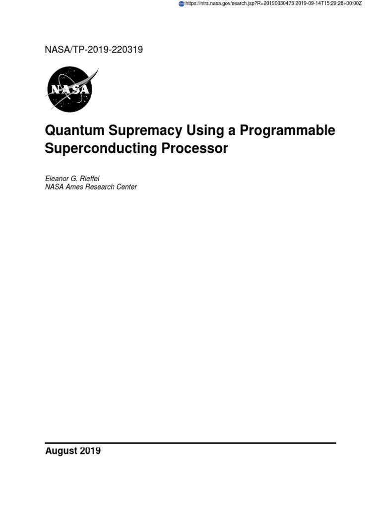 Quantum Supremacy Using A Programmable Superconducting Processor | PDF ...