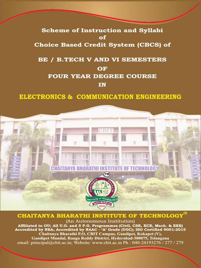 CBIT ECE Syllabus for Semesters V & VI | PDF | Embedded System | Power Electronics