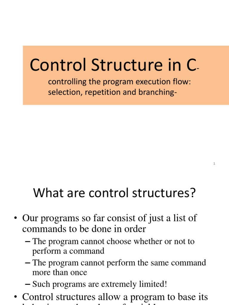 Chapter 5 Control Structure in C PDF | PDF | Control Flow | C (Programming Language)