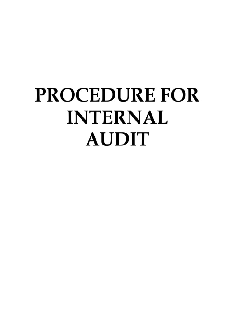 Internal Audit Procedure | PDF | Internal Audit | Audit