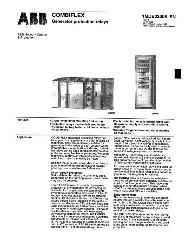 1MDB02006-En en COMBIFLEX Generator Protection Relays | PDF | Relay ...