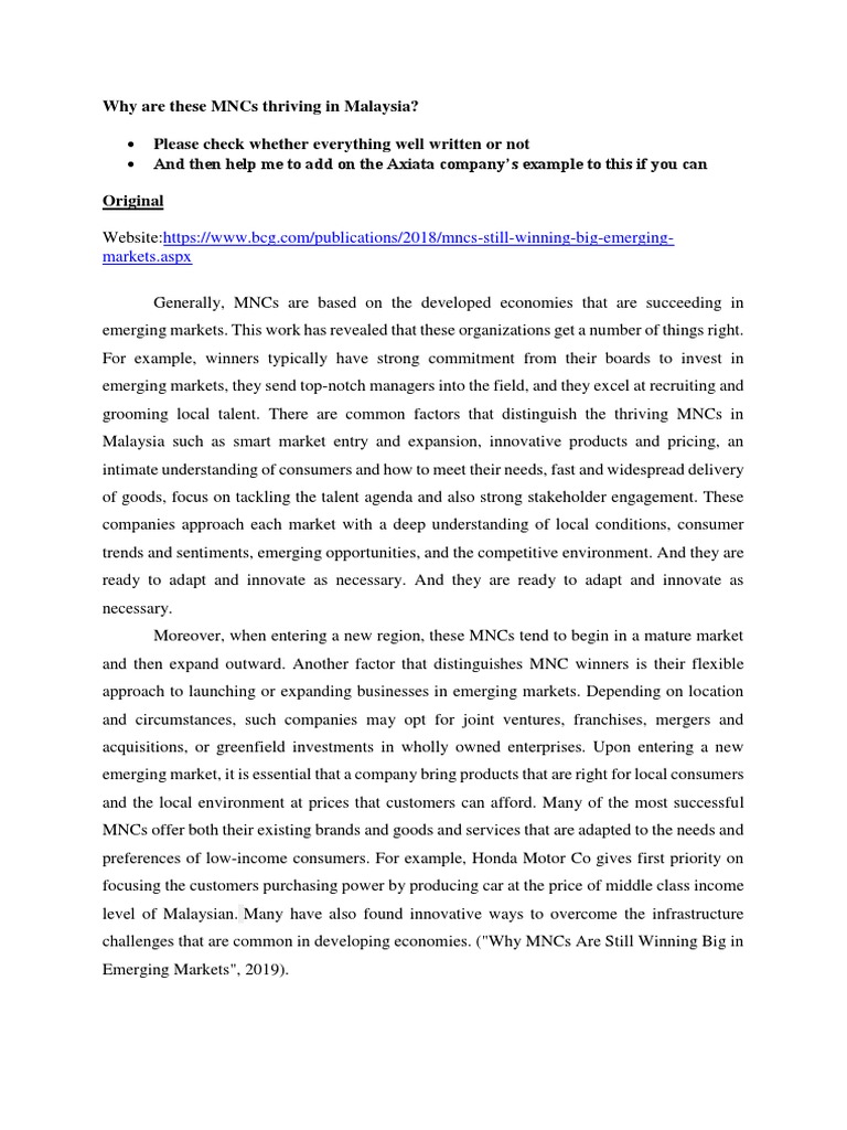 Axiata's Success Among MNCs in Malaysia | PDF | Mergers And ...