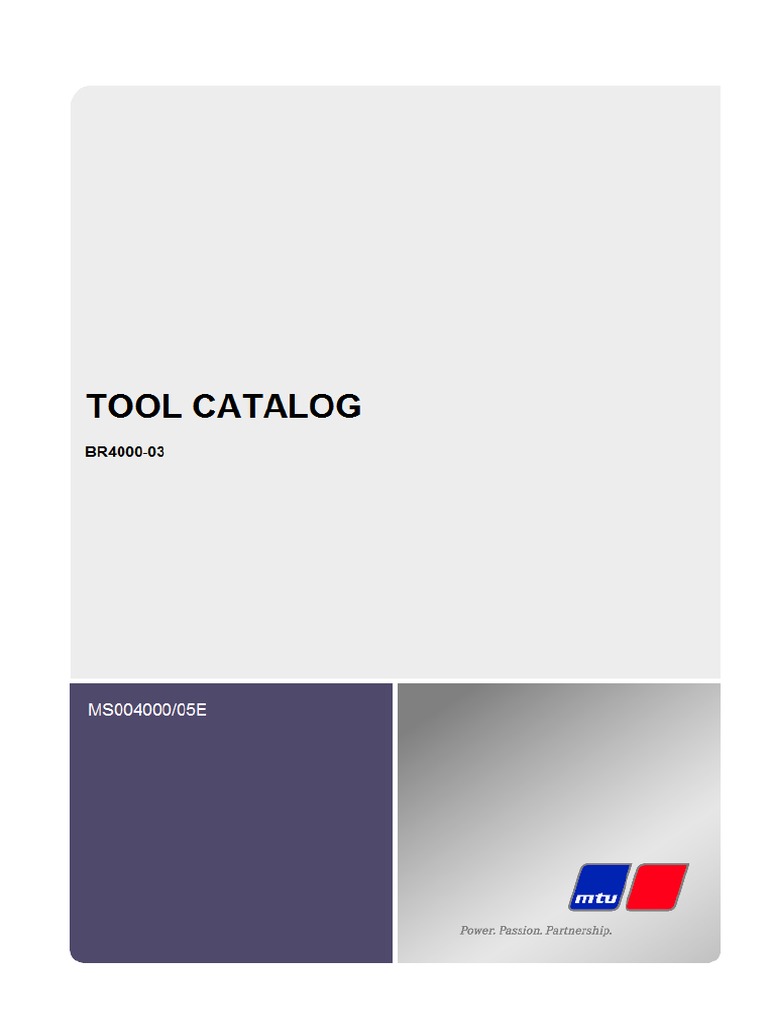Mtu tOOLS-MS004000-05E-marcado PDF | PDF | Turbocharger | Vehicle Parts