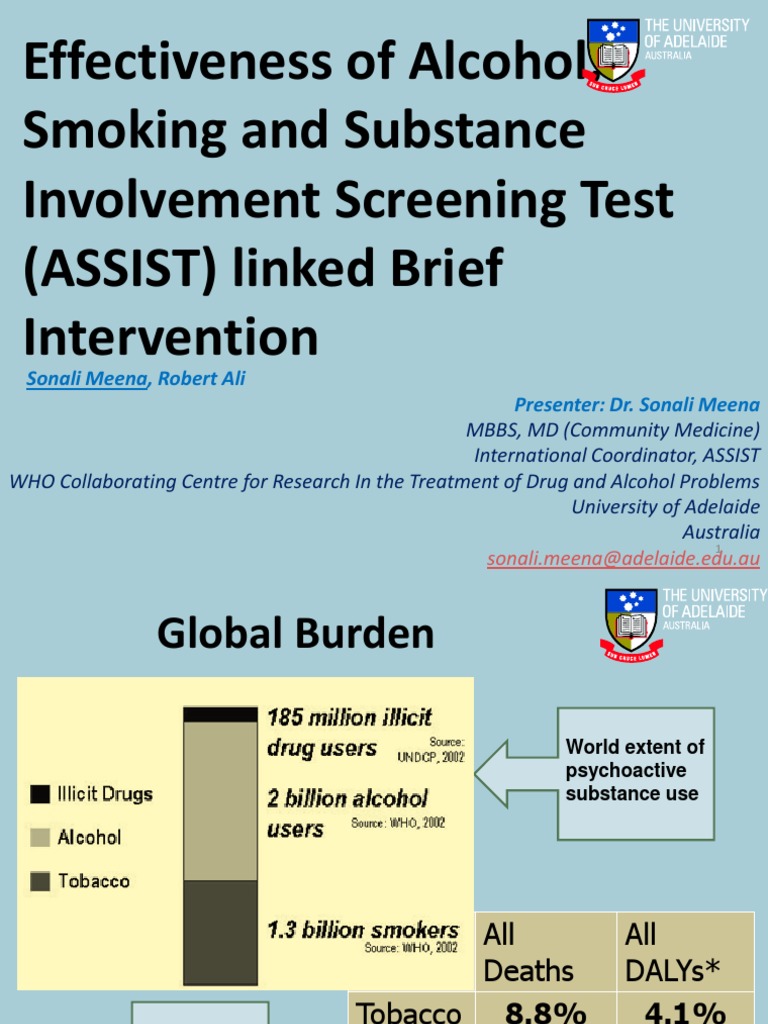 Effectiveness of Alcohol, Smoking and Substance Involvement Screening ...