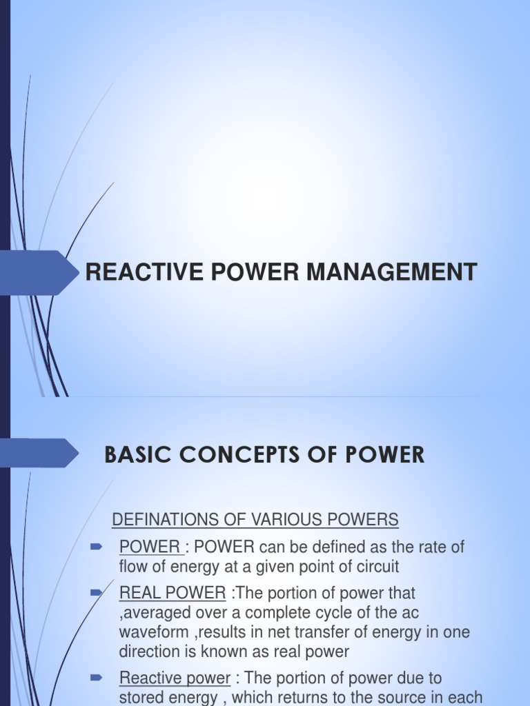 Reactive Power Management | PDF | Ac Power | Electric Power