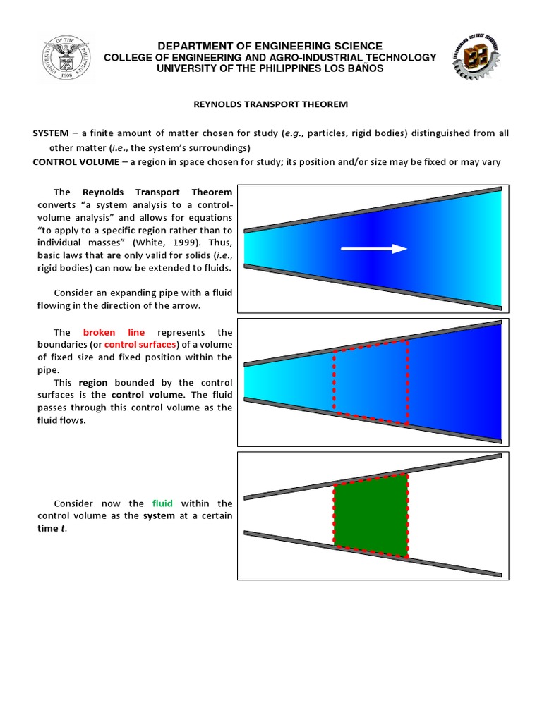 (ENSC 16) Reynolds Transport Theorem | PDF | Fluid Mechanics | Fluid ...