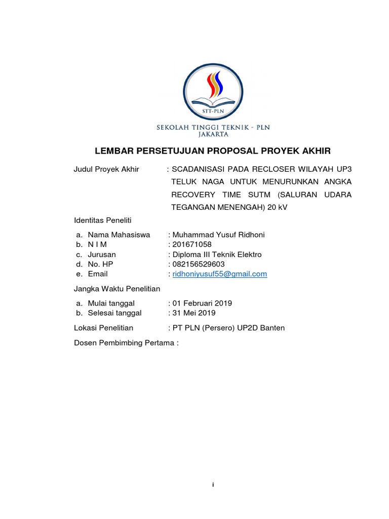 Lembar Persetujuan Proposal Proyek Akhir | PDF