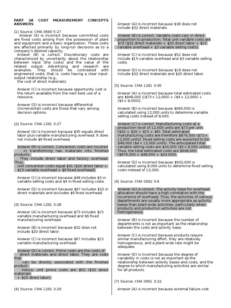 Cma Reviewer2 | PDF | Cost | Inventory