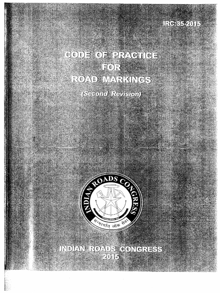 IRC - 035 - 2015 Road Markings-Searchable | PDF | Lane | Intersection ...