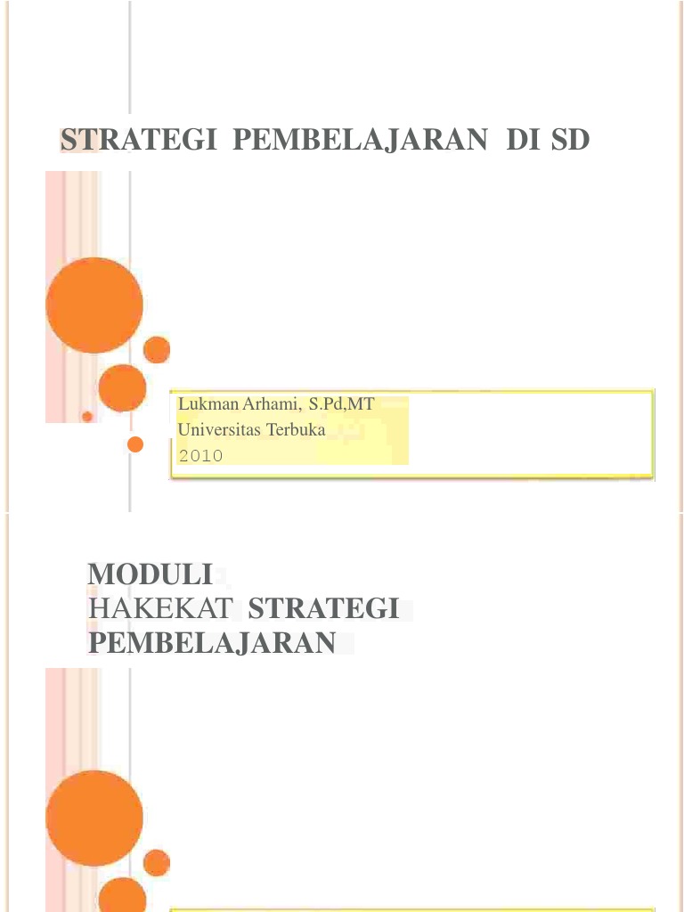 Strategi Pembelajaran Modul PGSD | PDF