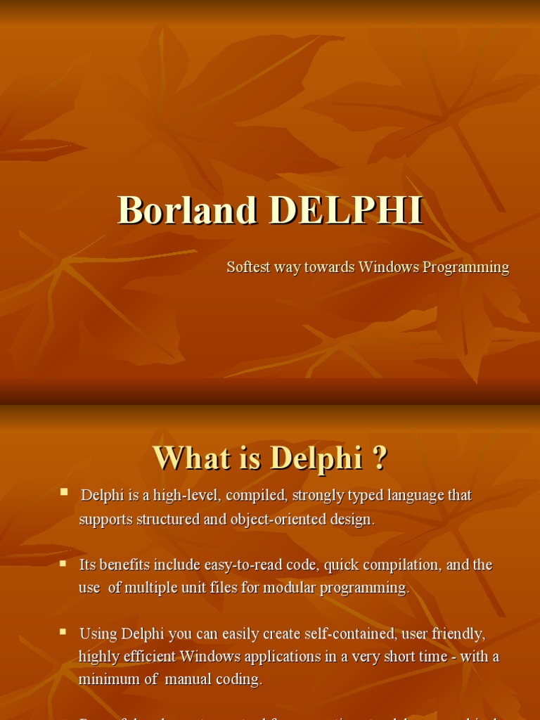 Delphi for Windows Developers | PDF