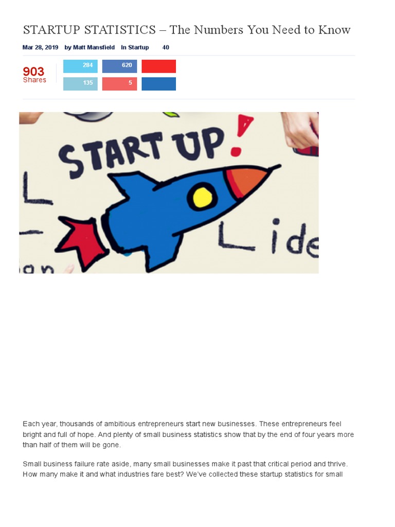 Startup Success and Failure Statistics | PDF | Small Business | Startup ...