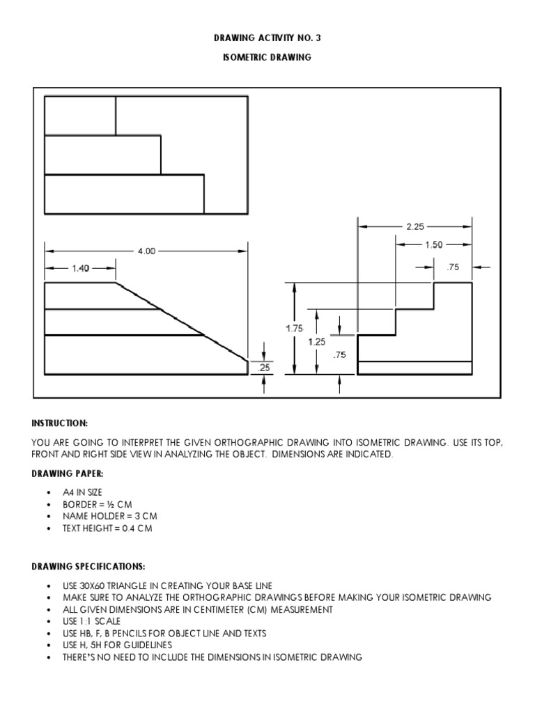 Drawing Activity No. 3 Isometric Drawing | PDF