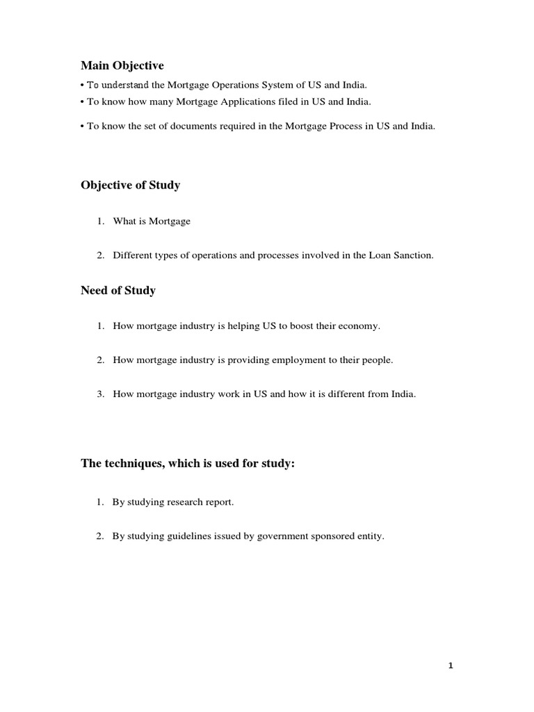 US and India Mortgage Systems Analysis | PDF | Mortgage Loan ...