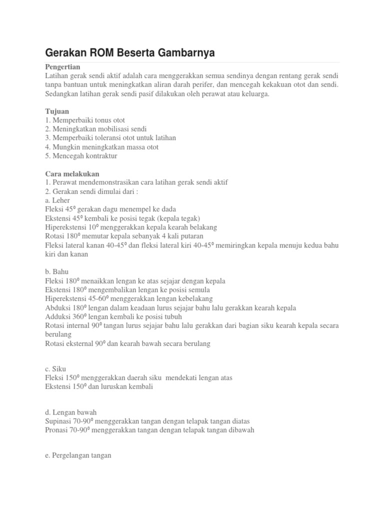 Gerakan ROM Beserta Gambarnya: Pengertian | PDF