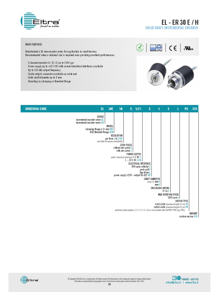 El - Er 30 E / H: Ordering Code EL 30E 50 S 5/28 C 4 X 3 Pa - XXX | PDF ...