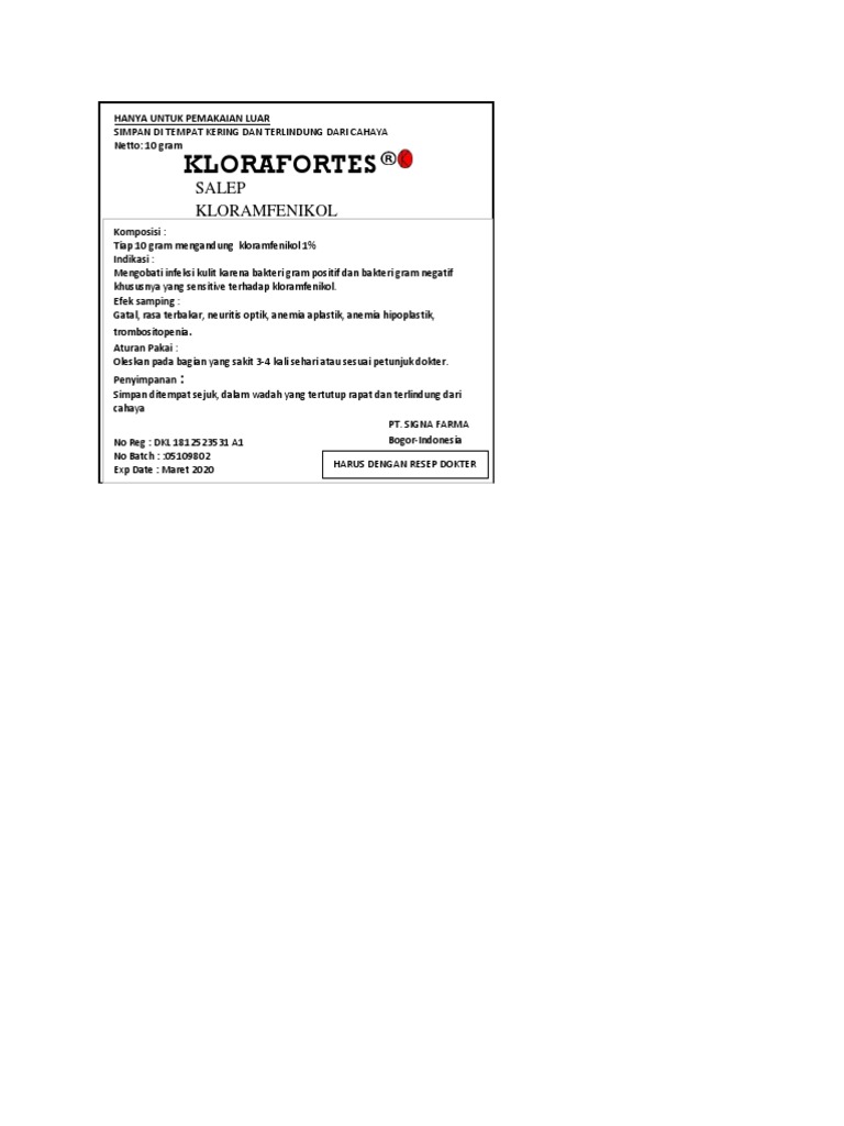 Salep Kloramfenikol | PDF