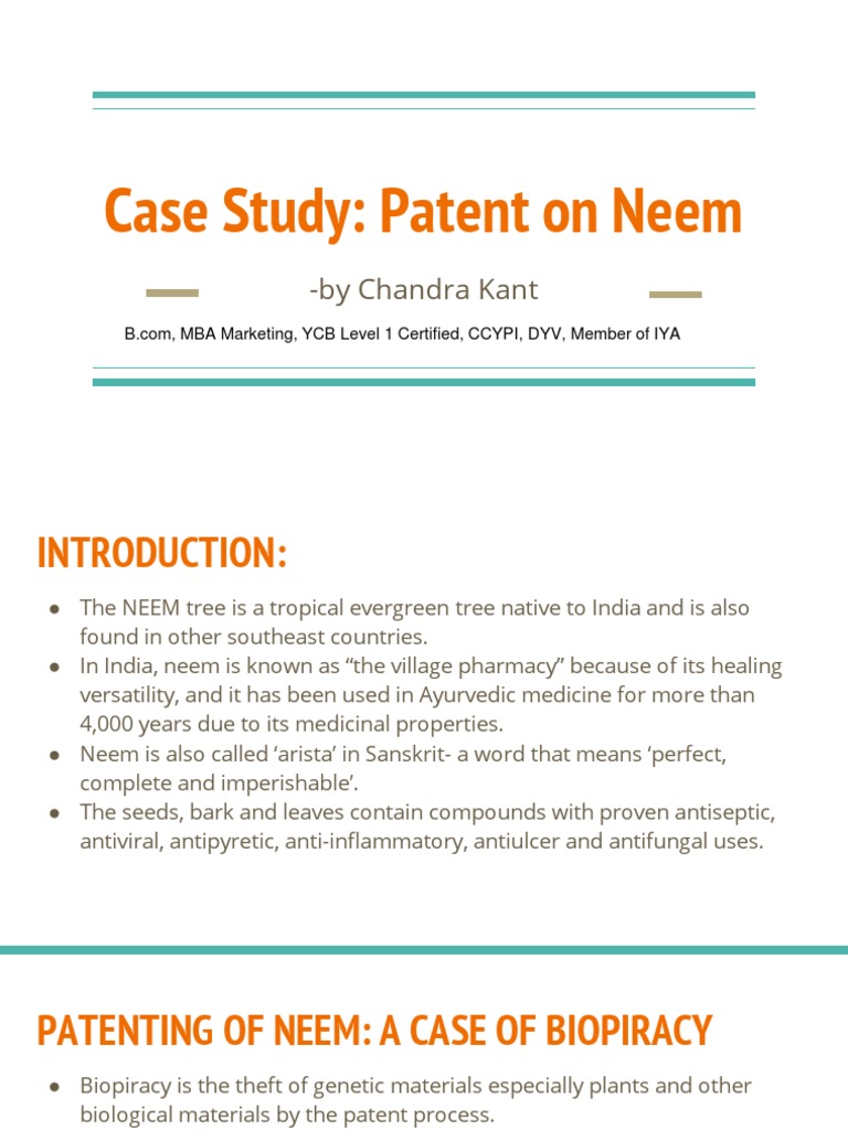 Case Study - Patent On Neem | PDF | Patent | Business