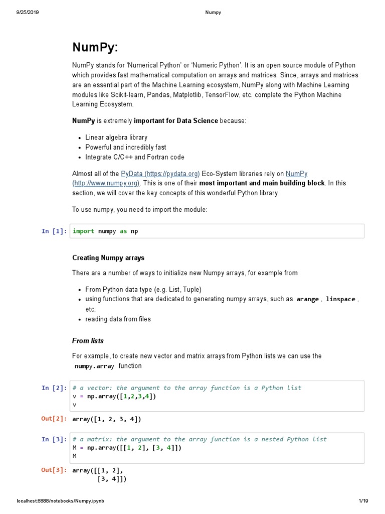 Numpy | PDF | Algebra | Computer Programming