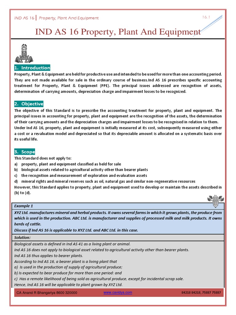 Ind As 16 | PDF | Fixed Asset | Depreciation