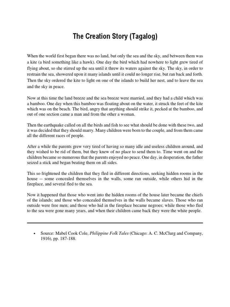 Creation Story Pdf