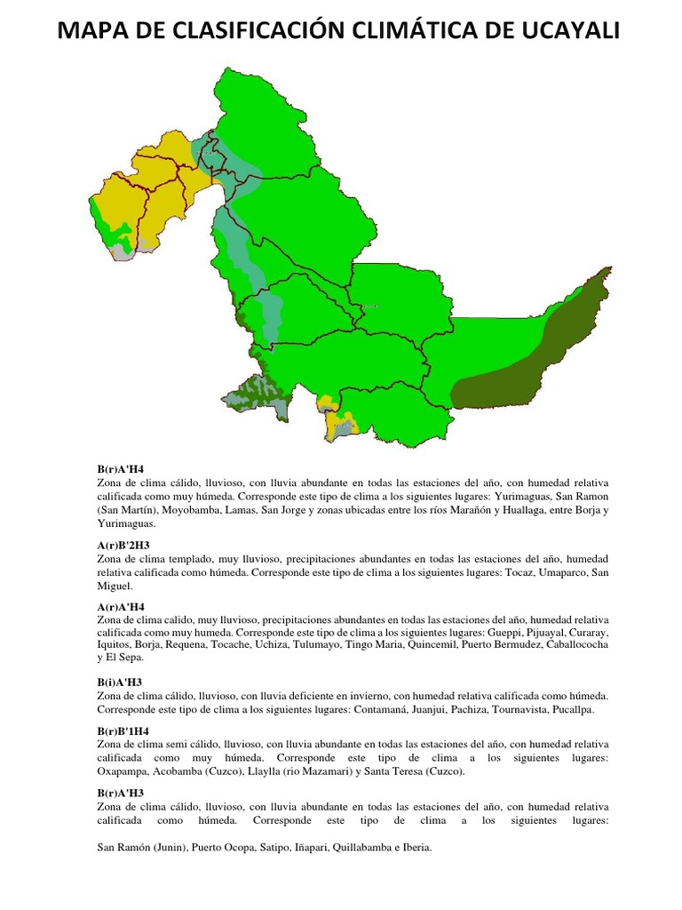 Mapa Climático Ucayali | PDF