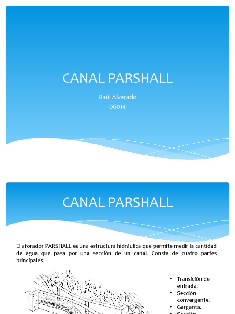 Canal Parshall | PDF | Descarga (hidrología) | Agua