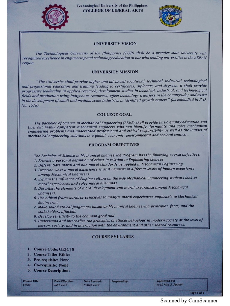 Ethics Syllabus | PDF