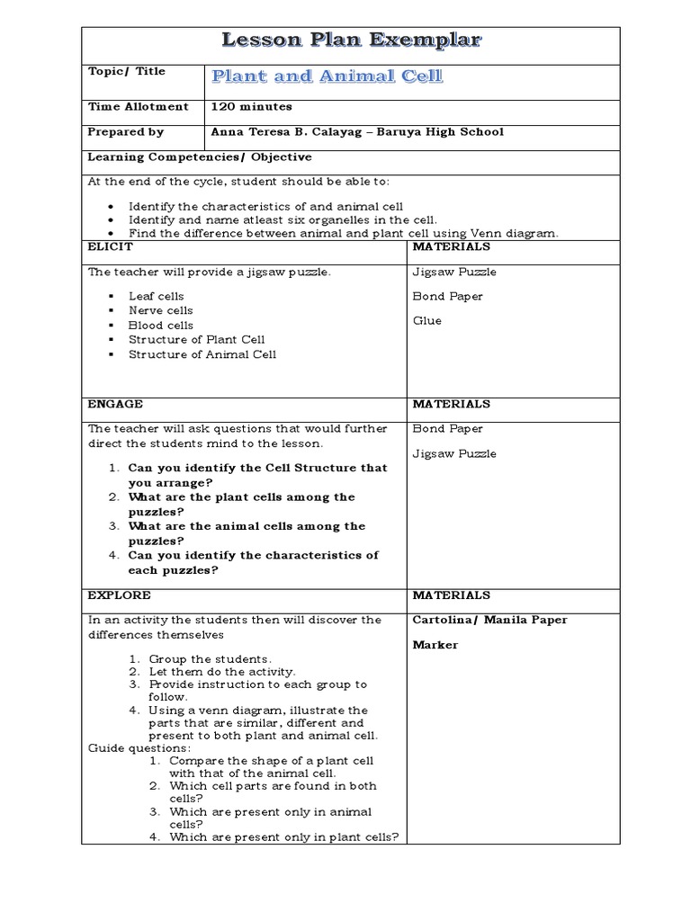 Plant and Animal Cell Demo | PDF | Vacuole | Cell (Biology)