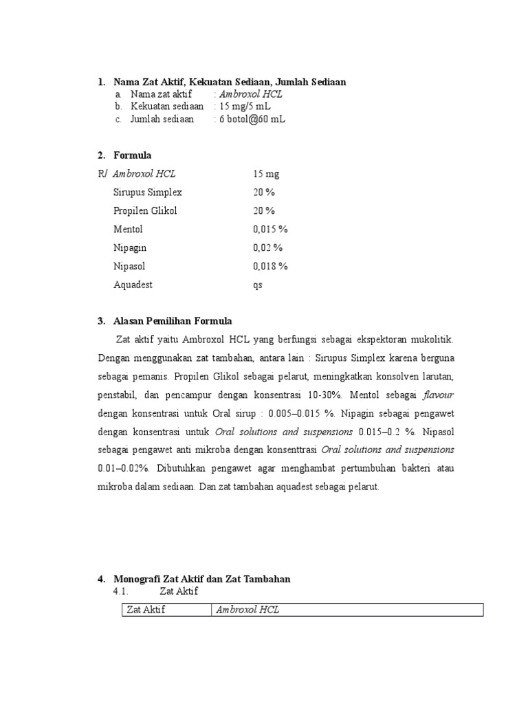 Monografi Ambroxol dalam Farmakope | PDF