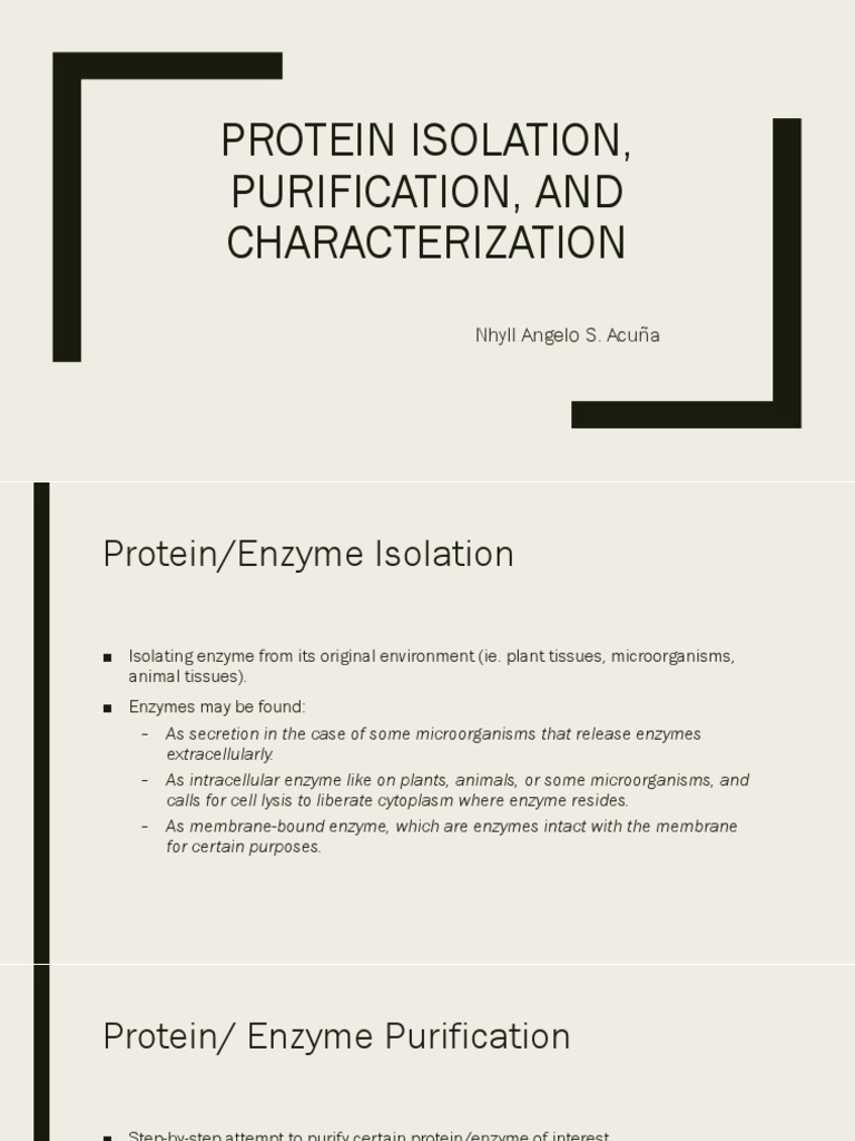 Protein Isolation & Purification Guide | PDF
