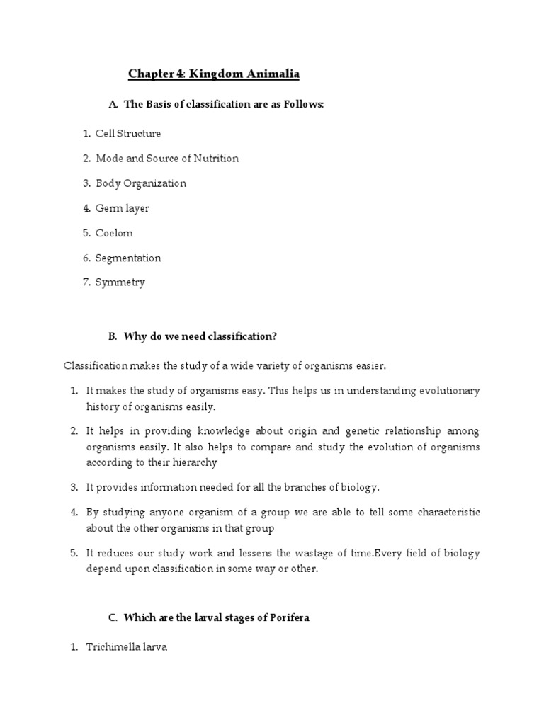 Classification in Kingdom Animalia | PDF | Coral Reef | Mammals