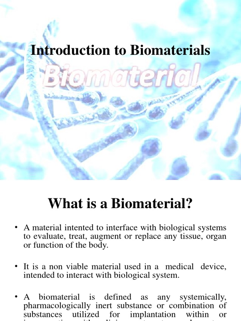 Introduction To Biomaterials | PDF | Bioceramic | Biomaterial