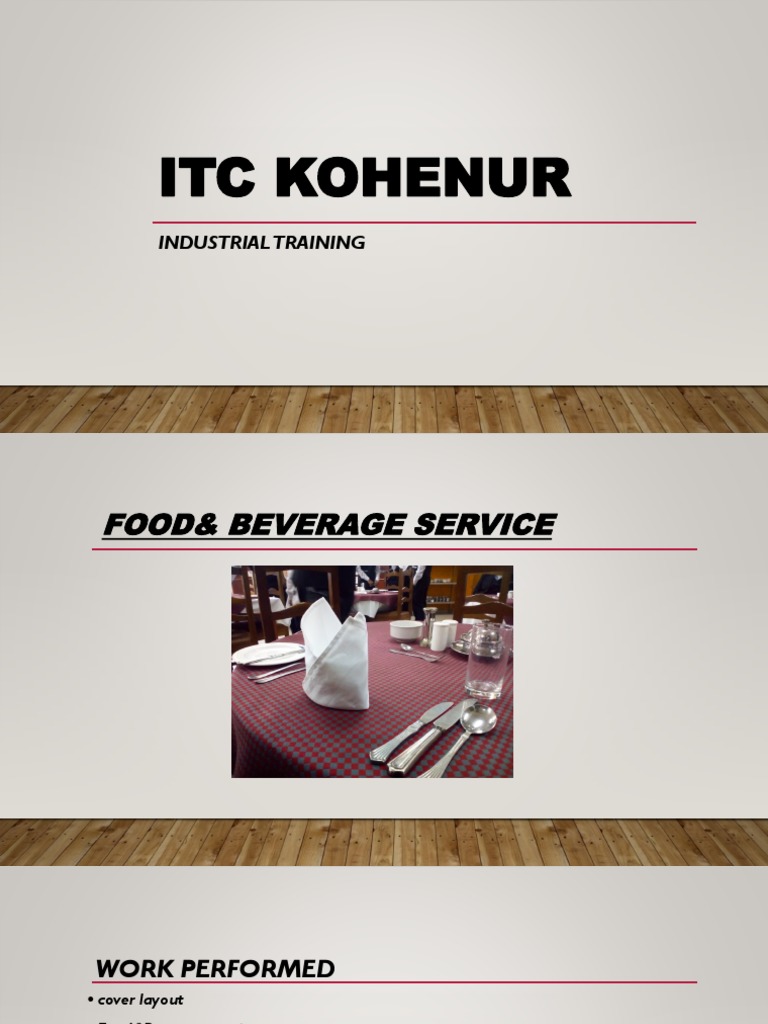 ITC Kohenur Industrial Training Overview | PDF