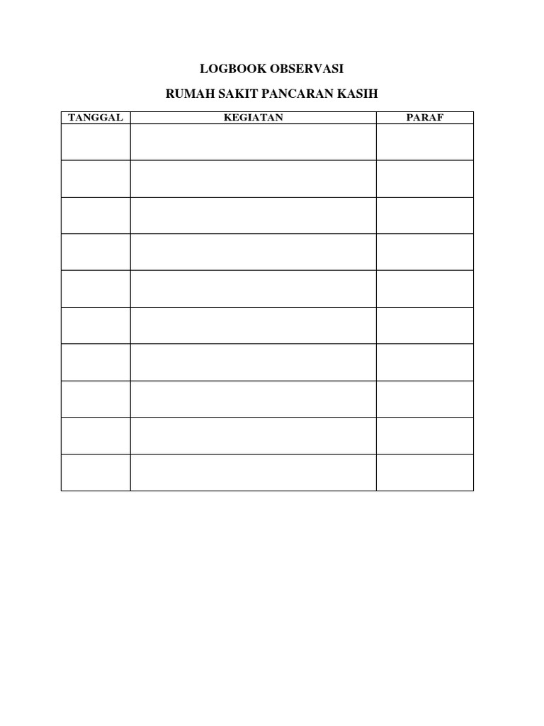 Logbook Observasi | PDF