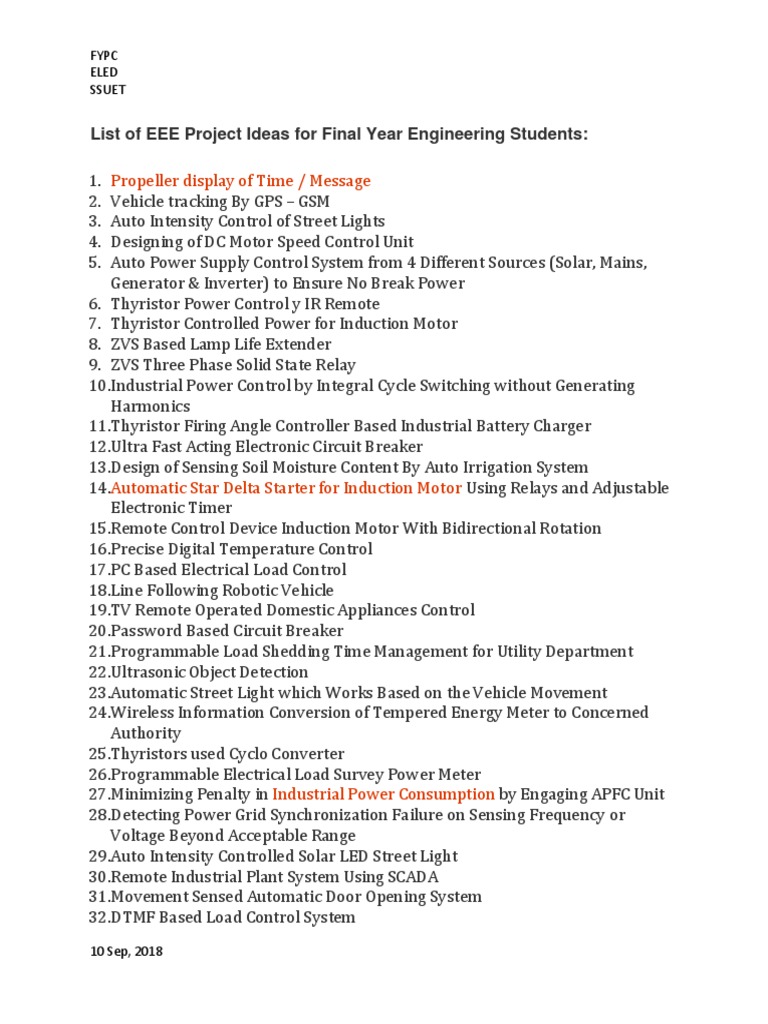 Propeller Display of Time / Message: List of EEE Project Ideas For ...