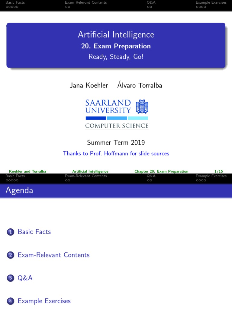 Ai20 Exam Preparation | PDF | First Order Logic | Artificial Intelligence