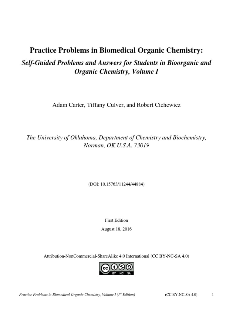 Practice Problems in Biomedical Organic Chemistry - Volume 1 - 2016 ...
