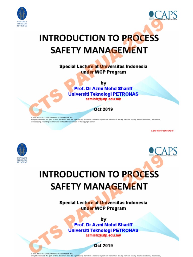 COVER INTRODUCTION TO PROCESS SAFETY MANAGEMENT UI-WCP Oct 2019 ...