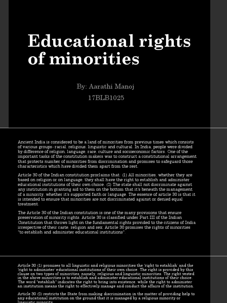 Educational Rights of Minorities | PDF | Minority Group | U.S. State