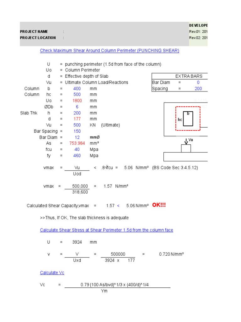 Punching Check | PDF | Mechanics | Structural Engineering