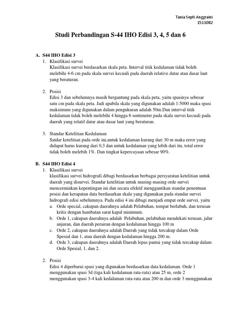 Studi Perbandingan S44 IHO | PDF