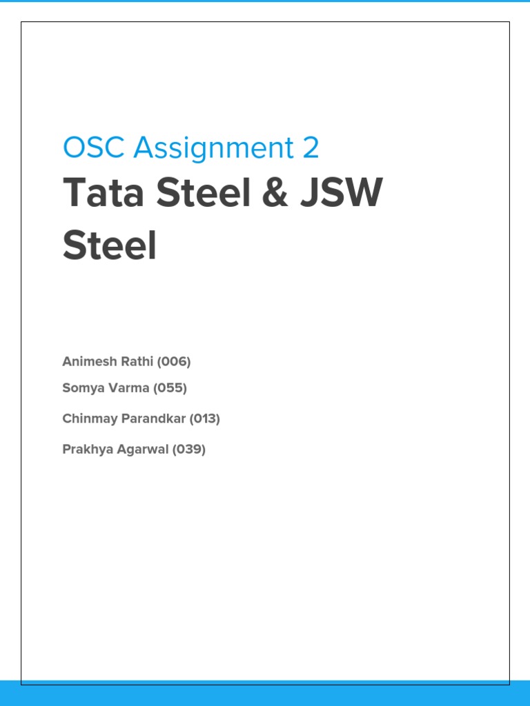 OSC Assignment 2: Tata Steel & JSW Steel | PDF | Economies
