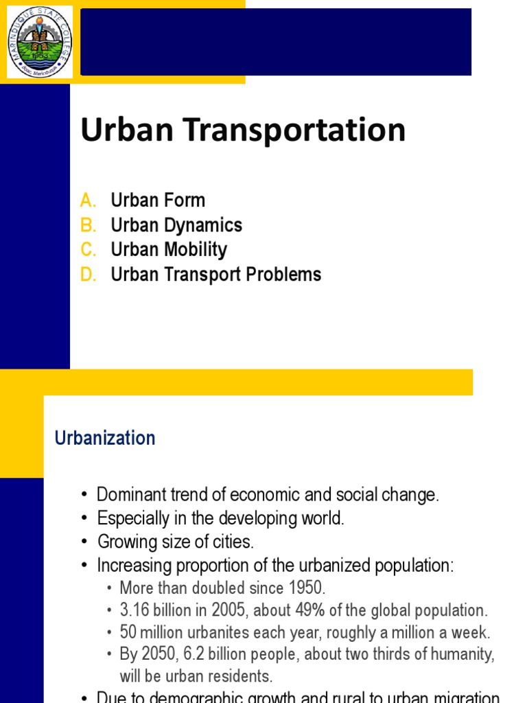 Urban Transportation: A. B. C. D | PDF | Public Transport | Rapid Transit