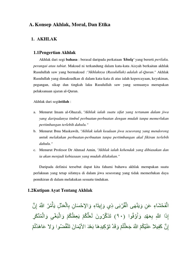 BAB 2 - Konsep Akhlak | PDF