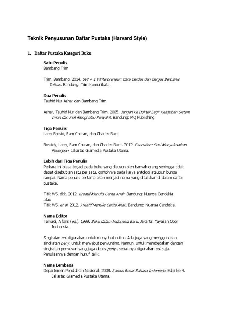 Teknik Penyusunan Daftar Pustaka | PDF