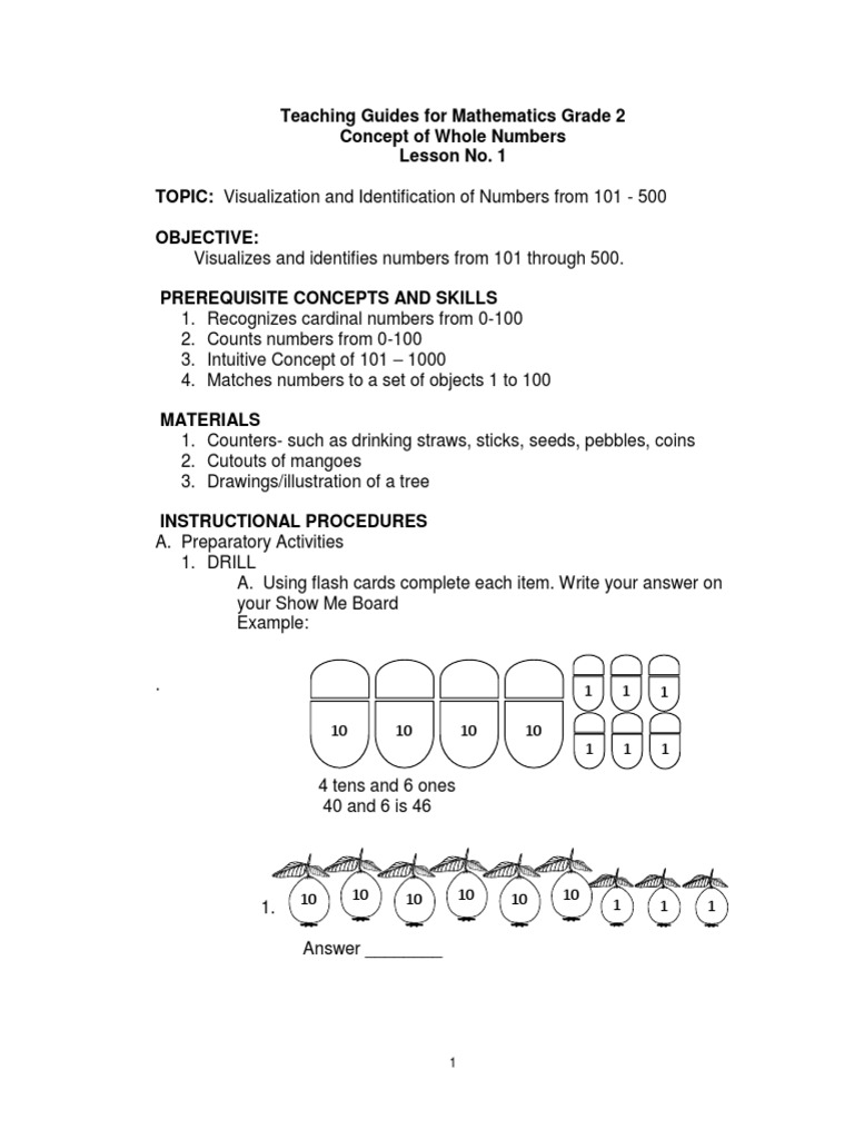 Grade 2 Math: Visualizing Numbers 101-500 | PDF | Numbers | Teachers