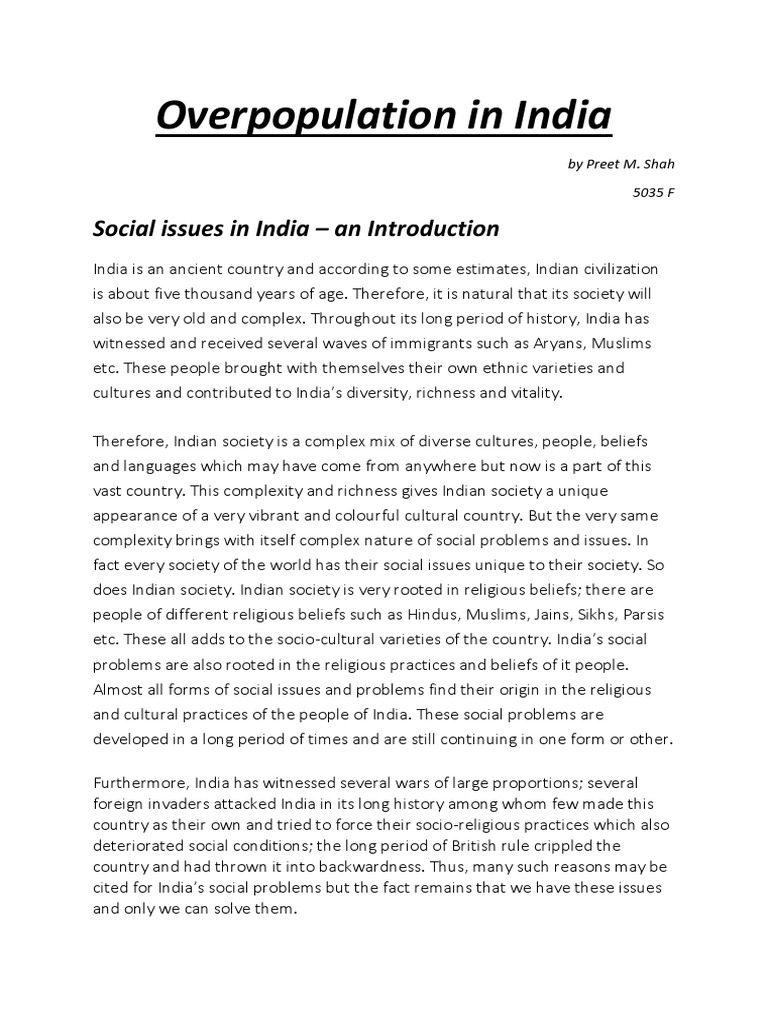 Overpopulation in India PDF | PDF | Family Planning | Human Overpopulation