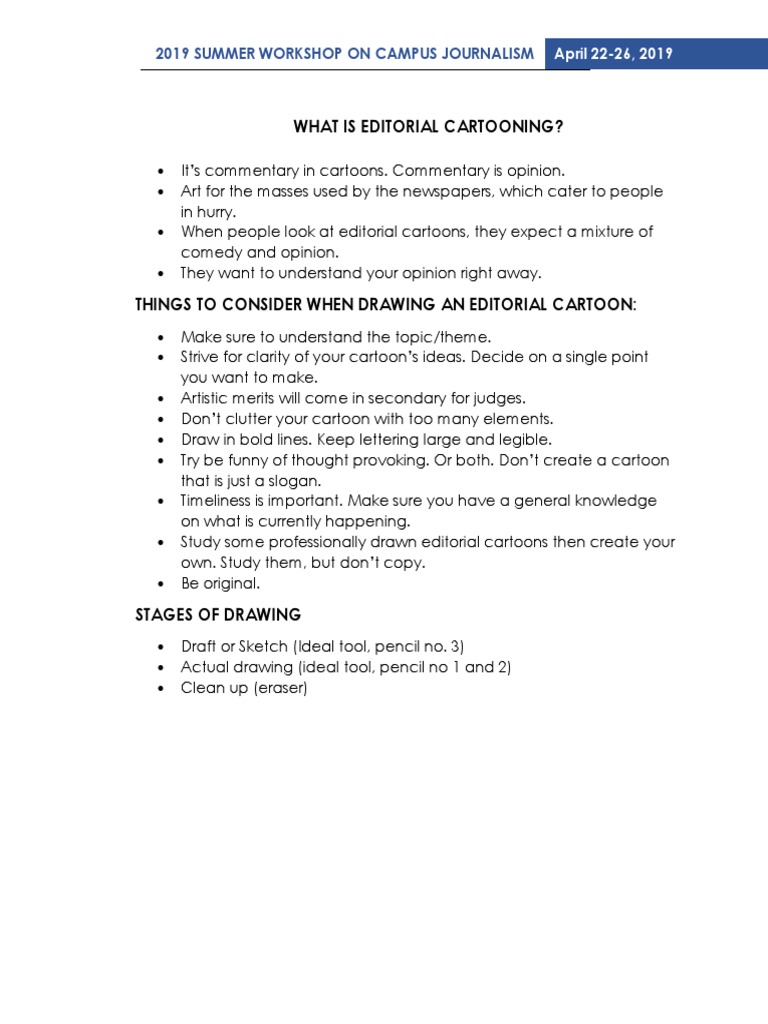 Tips for Effective Editorial Cartooning | PDF | Cartoon | Drawing